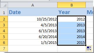 How To Extract Or Get The Year Month And Day From Date List In Excel