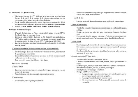 Zusammenfassung Epoche Classicisme Le Classicisme 17 Jahrhundert Mouvement Littéraire Du Zusammenfassung Epoche Classicisme Le Classicisme 17 Jahrhundert Mouvement Littéraire Du
