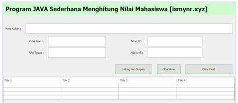 Program Java Gui Menghitung Nilai Mahasiswa Dengan Netbeans ~ Coding