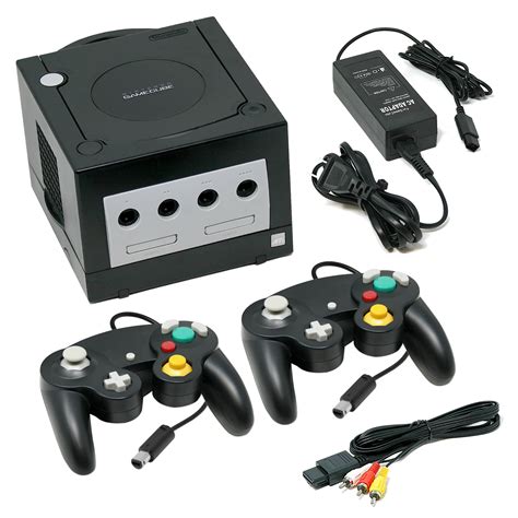 Authentic Gamecube Console System Black Pick Controllers And Cables Authentic Gamecube Console System Black Pick Controllers And Cables