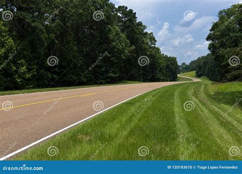 View Of The Natchez Trace Parkway In The State Of Mississippi Usa