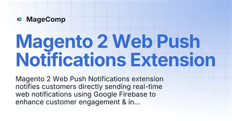 Magento 2 Web Push Notifications Extension Magecomp