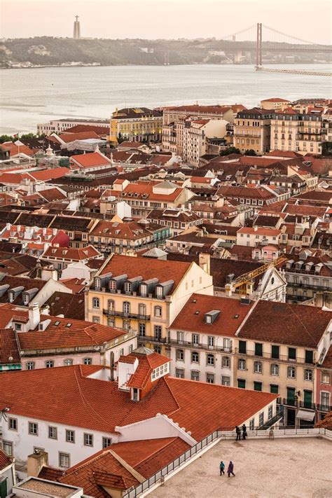 Aerial View Of A Vibrant Cityscape Lisbon Portugal Arkitektur