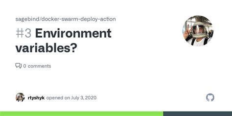 Environment Variables · Issue 3 · Sagebinddocker Swarm Deploy Action · Github