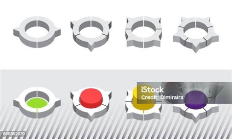 링 형태로 대량 아이소메트릭 원형 차트의 집합입니다 서식 파일 현실적인 3 차원 원형 차트입니다 비즈니스 데이터 인포 그래픽에 대 한 요소입니다 벡터 0명에 대한 스톡 벡터