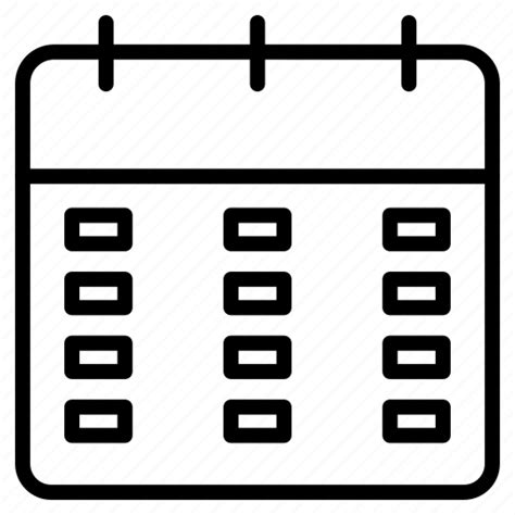 Boxes Calendar Classfication Data Drawer Folder Rows Icon