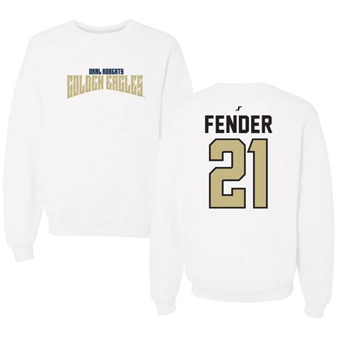21 Ethan Fender Oral Roberts University Baseball White Classic Crewneck