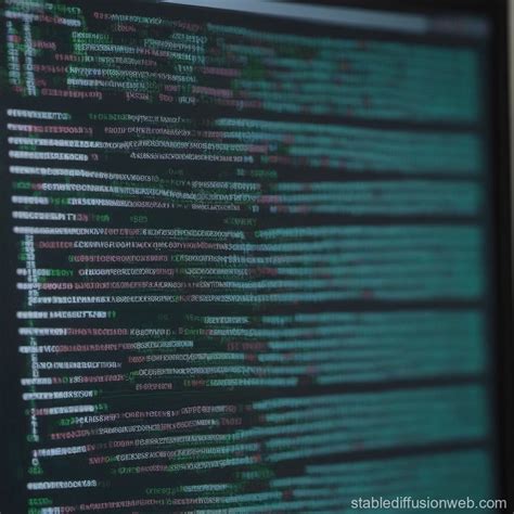 Code Filled Computer Screen Stable Diffusion Online