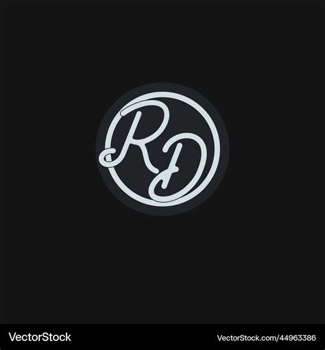 Initials Rd Logo Monogram With Simple Circle Line Vector Image