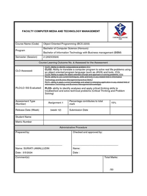 assignment 1 pdf method computer programming class computer