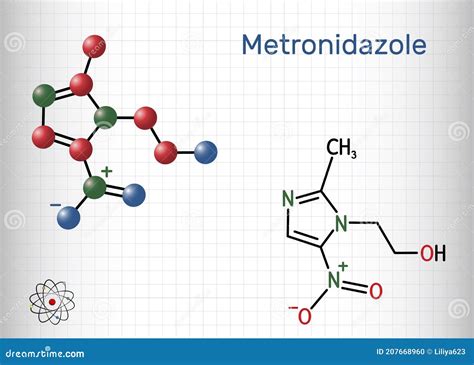 Metronidazole Antibiotic Chemical Formula And Composition Concept Structural Medical Drug