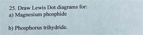 Solved 25 Draw Lewis Dot Diagrams For A Magnesium Phosphide B