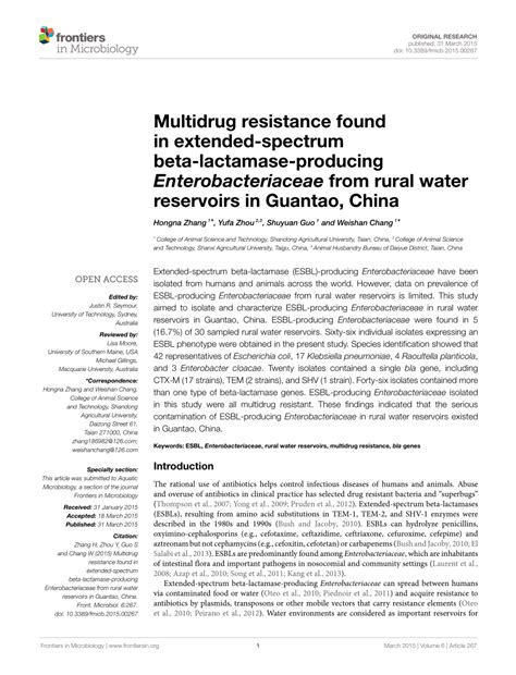 Pdf Multidrug Resistance Found In Extended Spectrum Beta Lactamase Producing