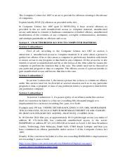 The Computer Crimes Act The Computer Crimes Act Is An Act To Provide For Offences