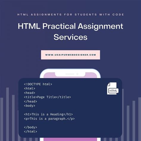 Html Practical Assignment Html Assignments For Students With Code