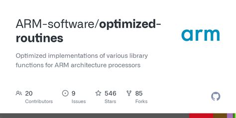 GitHub ARM Software Optimized Routines Optimized Implementations Of Various Library Functions