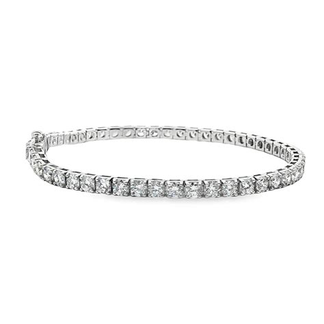 14k White Gold 700tw Lab Grown Diamond Tennis Bracelet Fabri Fine