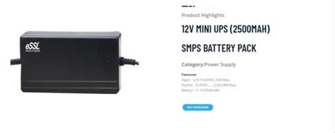 12v Mini Ups 2500mah Smps Battery Pack At Rs 2000 In Gurugram Id