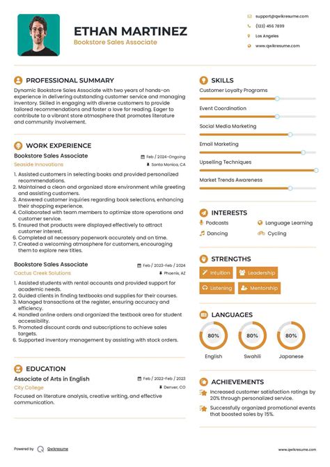 10 Bookstore Sales Associate Resume Samples And Templates For 2025