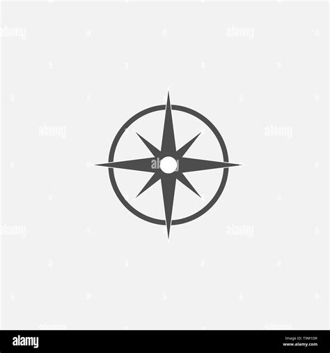Compass Compass Rose Navigation Icon Vector Illustration Flat Design Stock Vector Image