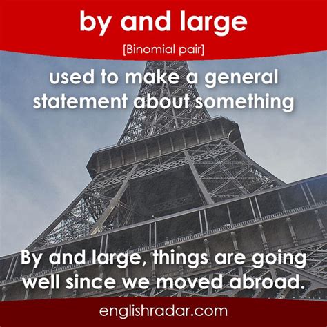 English Binomial Pair By And Large Binomial Expression English
