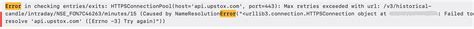 Name Resolution Error While Fetching Intraday Candles Developer Api