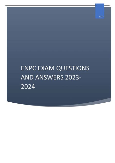 Enpc Exam Questions And Answers Nur 425 Stuvia Us Enpc Exam Questions And Answers Nur 425 Stuvia Us