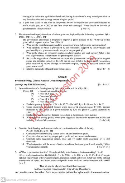 Managerial Economics Mgt 512 Mbs First Semester Model Question Tu Your All Notes