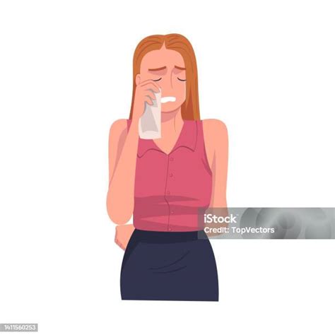 슬픔과 슬픔에서 울고 흐느끼는 우는 여자 캐릭터 슬프고 화가 난 벡터 일러스트 레이 션 감정에 대한 스톡 벡터 아트 및 기타 이미지 감정 따르기 마음이 산란해진