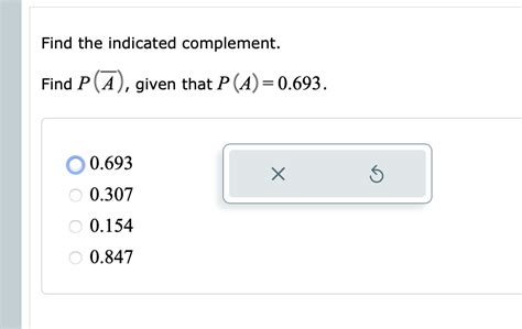 solved find the indicated complement find p a given that