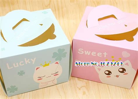 4 6 8 인치 핑크 블루 종이 케이크 포장 상자 분명 창 음식 쿠키 케이크 포장 상자 선물 패키지 종이 상자 50 개몫선물가방and포장용품 Aliexpress