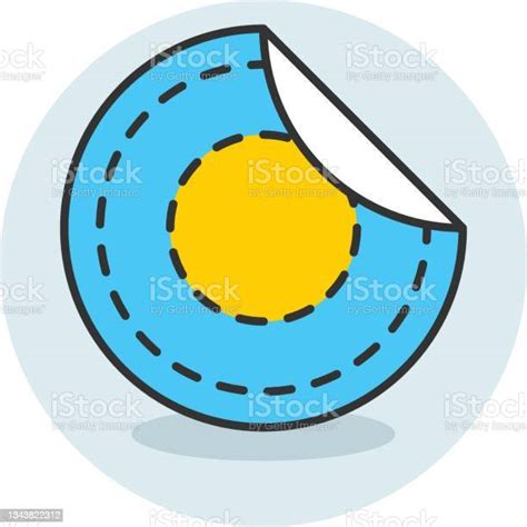 스티커 인쇄 개념 둥근 모양 절단 벡터 아이콘 디자인 오프셋 인쇄 기호 디지털 프린터 서비스 표지판 Cmyk 색상 인쇄 장비