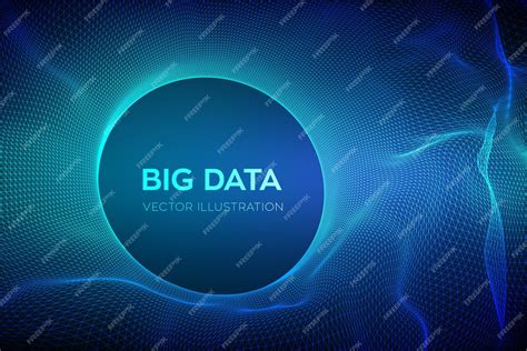 premium vector abstract bigdata science background circle grid wave