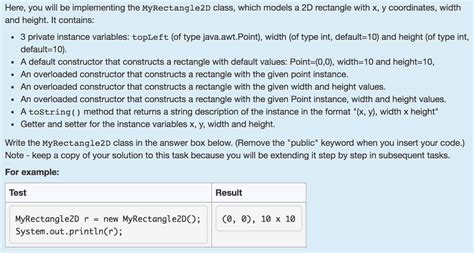 Solved Here You Will Be Implementing The MyRectangle D Chegg