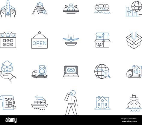 Inventory Control Line Icons Collection Replenishment Demand Stock