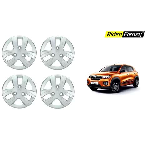 Buy Renault Kwid Stylish Wheel Covers Cap Abs Plastic Silver Color Kwid Modification