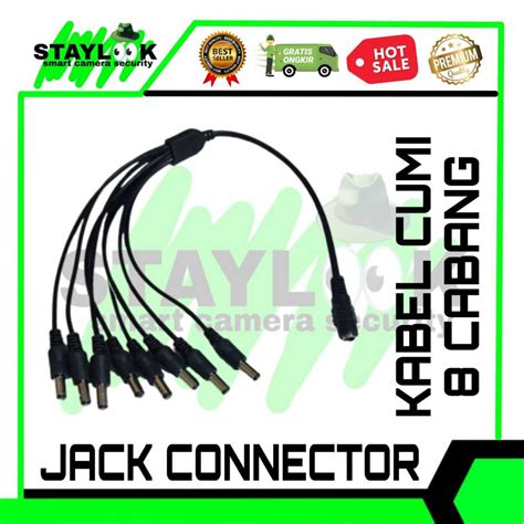 Jual Kabel Adaptor Cctv Cumi 8 Cabang Dc 12v 40cm 1 To 8 Steker Listrik Untuk Kamera Cctv