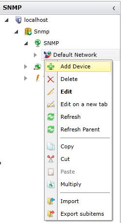 Creating A New Device In SNMP Connector
