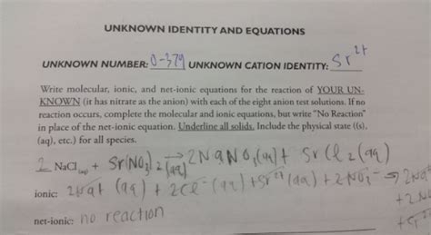 solved write molecular ionic and net ionic equations for
