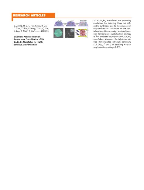 Silver Ions Assisted Inversion Temperature Crystallization Of 2d