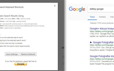 Google Search Keyboard Shortcuts Defkey