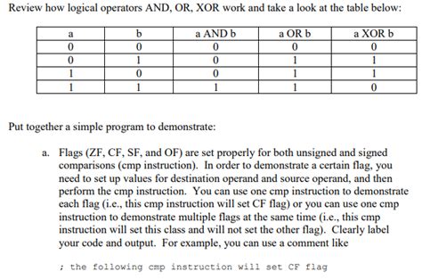Review How Logical Operators AND OR XOR Work And Chegg Com