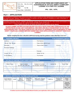 Fillable Online APPLICATION FOR CONVERSION OF ALL ICAO ANNEX I Fax Email Print PdfFiller