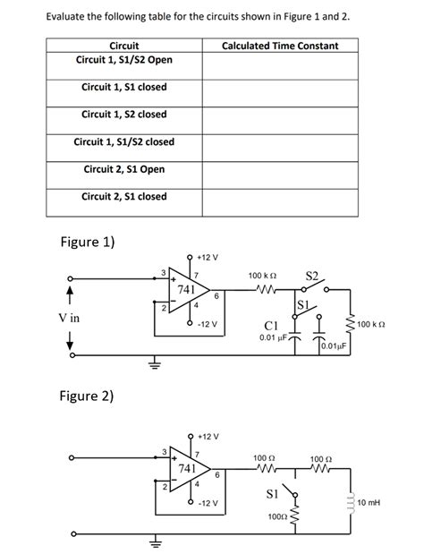 Solved Evaluate The Following Table For The Circuits Shown Chegg Com
