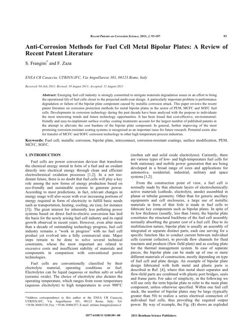 Pdf Anti Corrosion Methods For Fuel Cell Metal Bipolar Plates A