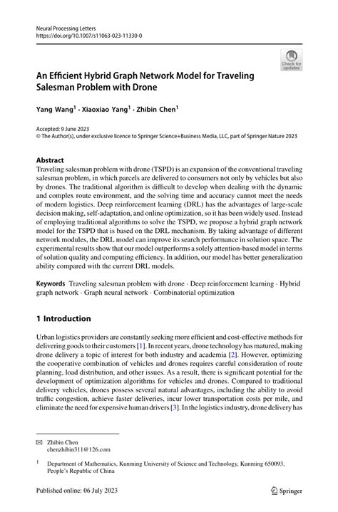 Pdf An Efficient Hybrid Graph Network Model For Traveling Salesman