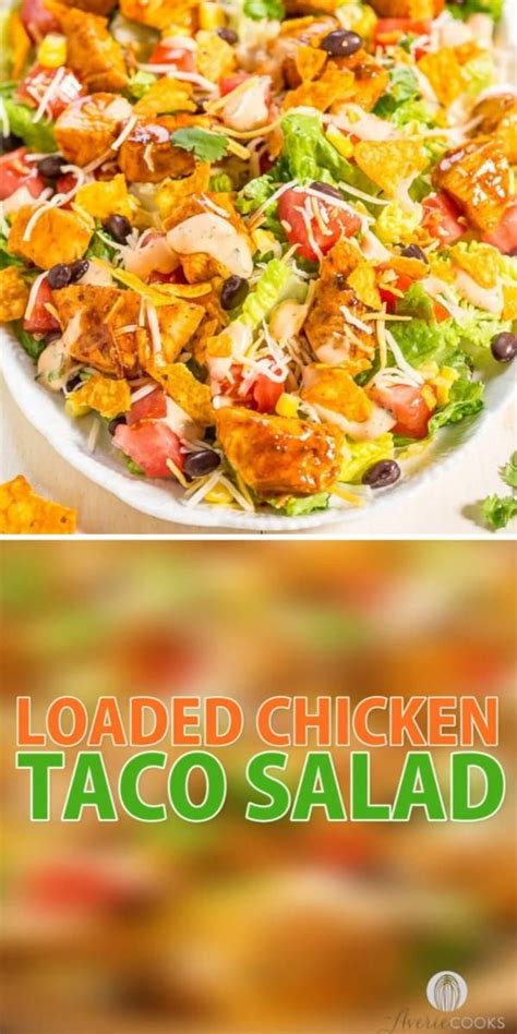 Loaded Chicken Taco Salad With Creamy Lime Cilantro Dressing Recipe