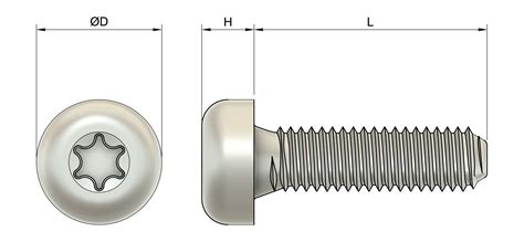 M5 X 40mm T25 Torx Pan Head Thread Forming Screws Din 7500c Steel