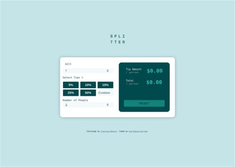 Frontend Mentor Tip Calculator App Using Html Scss And Javascript Coding Challenge Solution