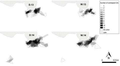 5 Seasonal Overlap Of Individual Core Areas As More Core Areas CAs Download Scientific